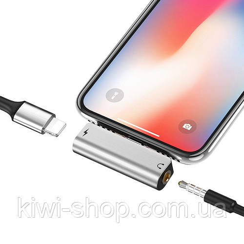 Купить Переходник разветвитель для айфона Hoco LS25 Lightning - 3,5 AUX ...