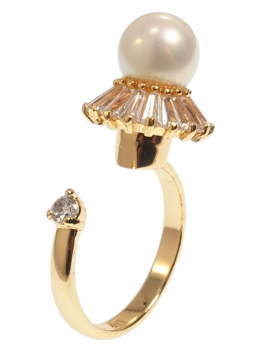 Кольцо Xuping Позолота 18K "Вращающийся цветок с жемчужиной" р.16-17 ...