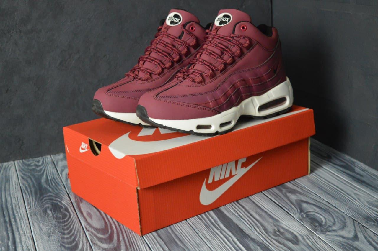 38 Nike Air Max Бордовые Женские Кроссовки Кеды Найк Аир Макс Кожаные ...