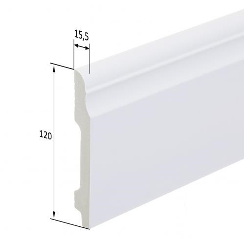 Плинтус дюрополимер King Floor JC915-W1 белый 2000х120х15,5 мм, цена ...