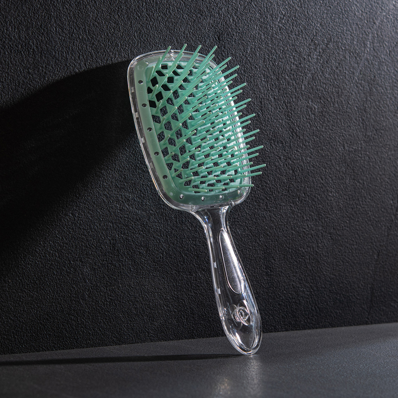 Расчёска Hollow Comb SUPERBRUSH PLUS прозрачная с мятной щетиной (ID ...