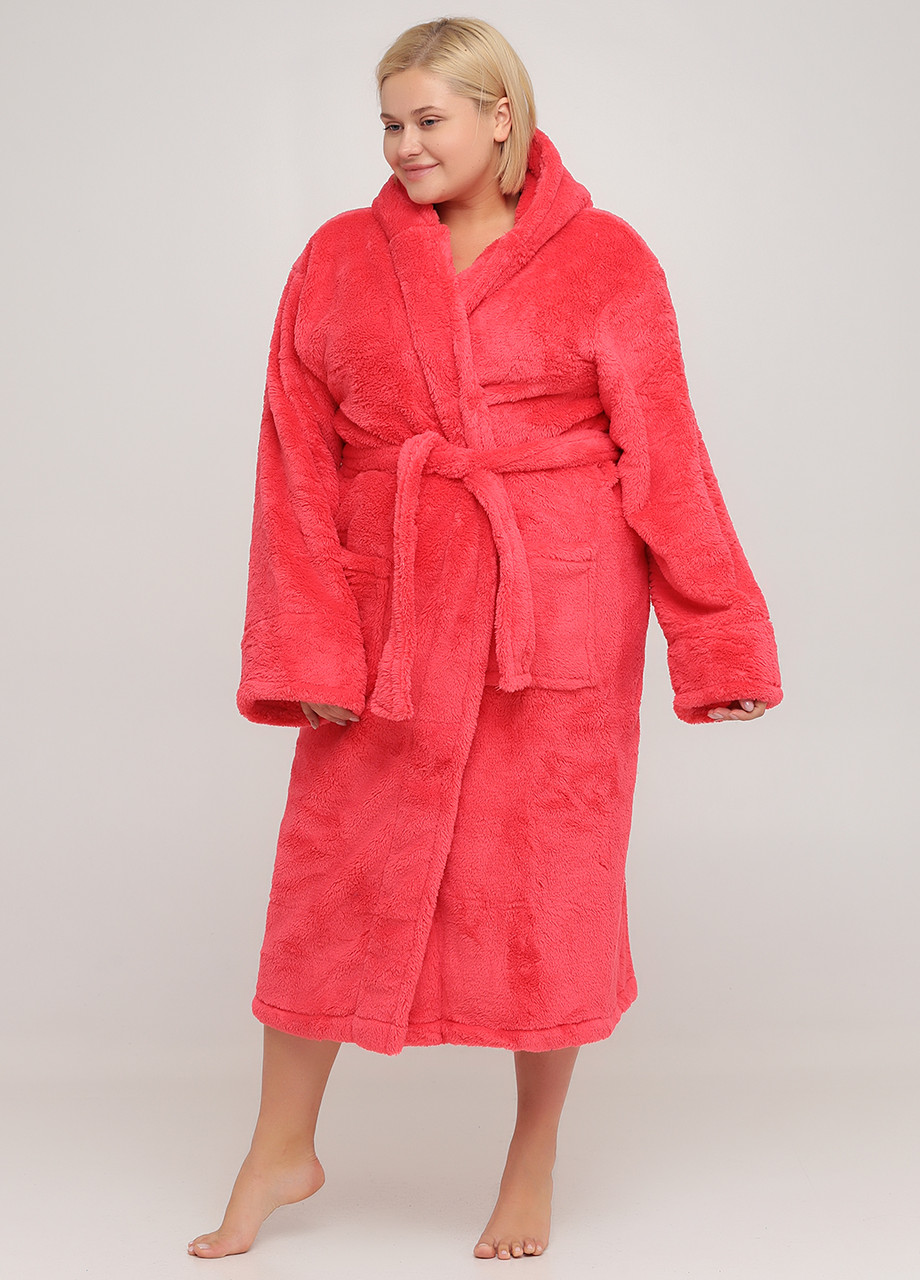 Халат женский махровый длинный Батал Коралловый - купить по лучшей цене ...