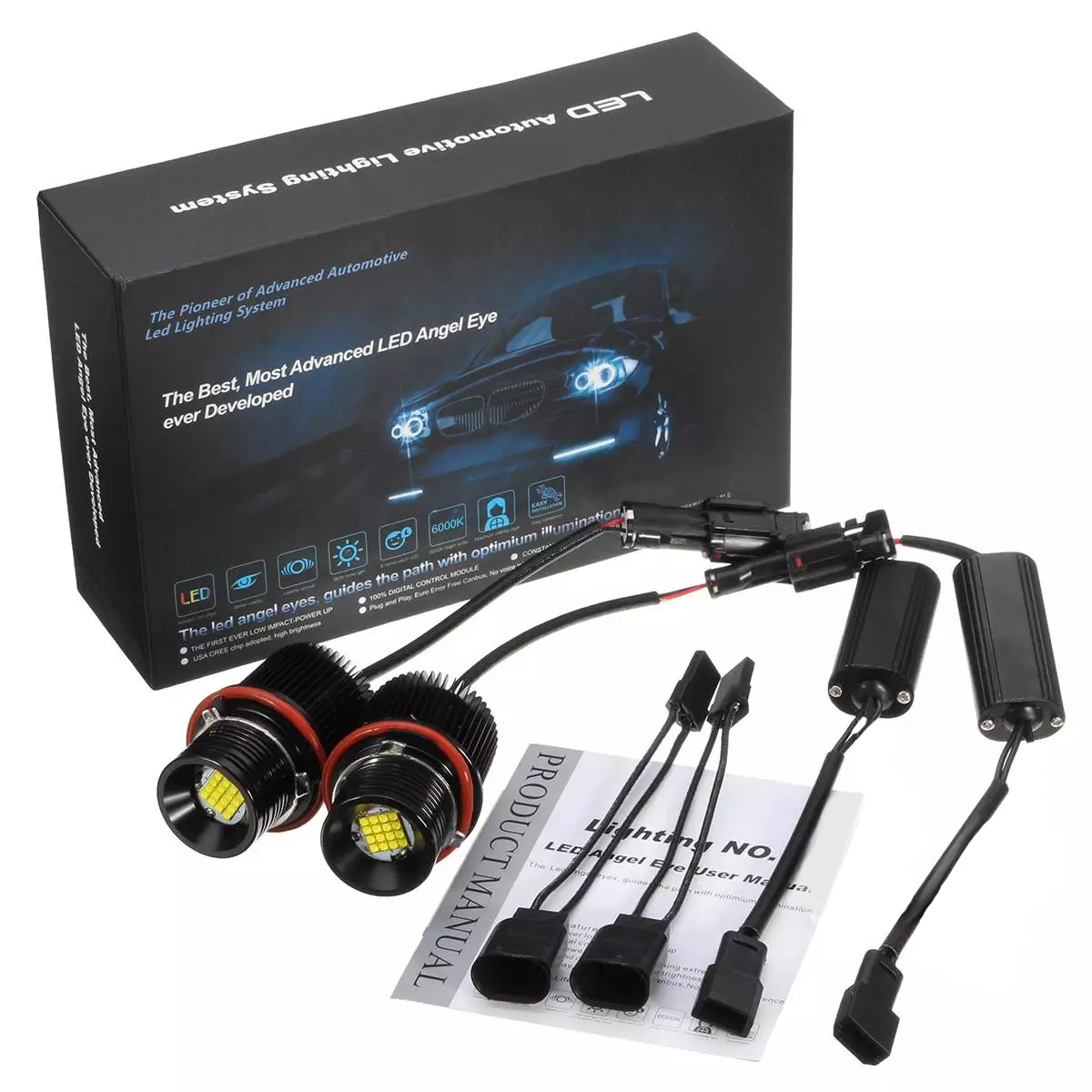 Ангельские Глазки Led Marker для BMW 80 Вт Белые Лед Маркер E39 E60 E61 E63 E64 E65 E66 E53 X5 ...