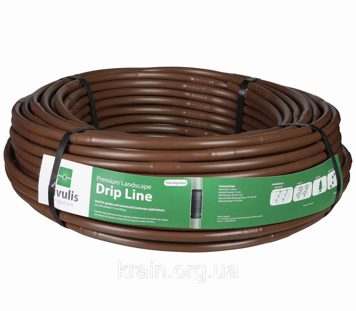 Трубка крапельна Rivulis HYDROBLOOM PC з комп тиску 16mm 45mil 2,2lph ...