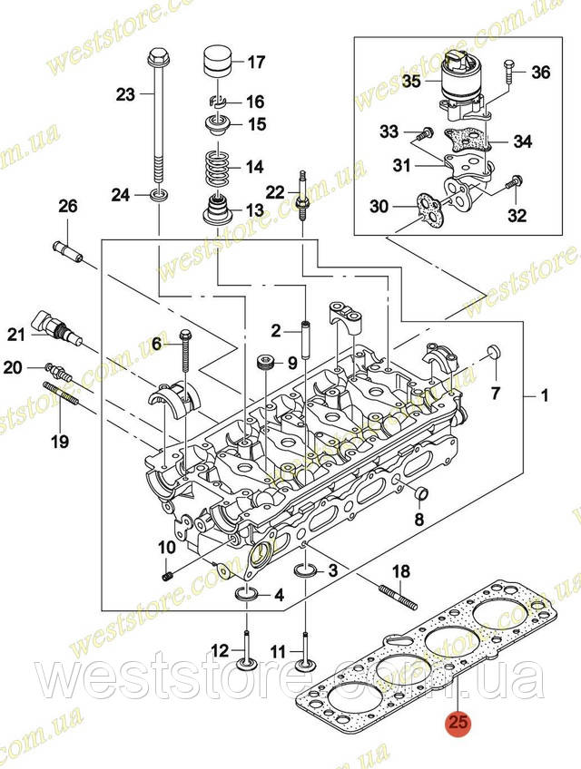 Прокладка головки блока цилиндров ГБЦ Ланос Lanos Nubira 1.6 16 V ...