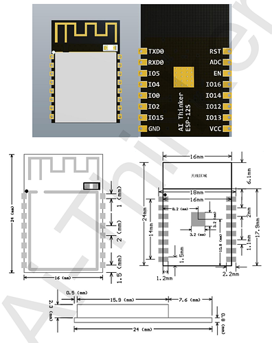 Купити ESP-12S (ESP8266-ESP-12S) Ai-Thinker SMD 16 pin Wi-Fi модуль на ...
