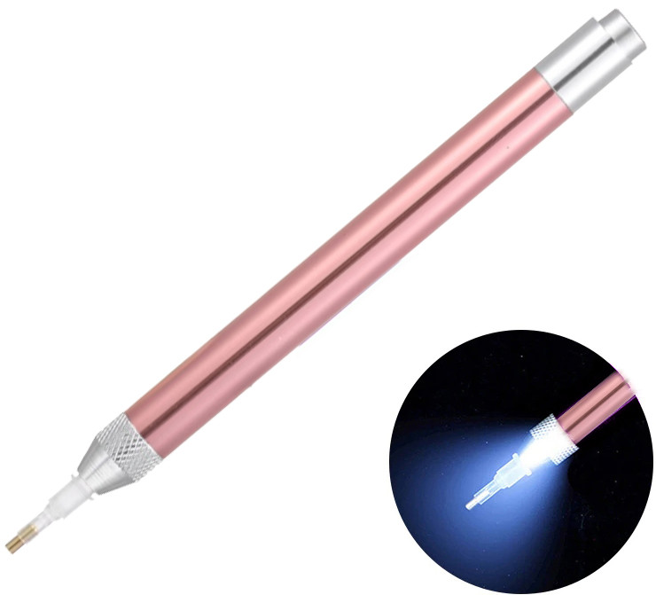 Стилус для Алмазной Мозаики DA-12 CrystalArt (С Подсветкой) Rose Gold ...