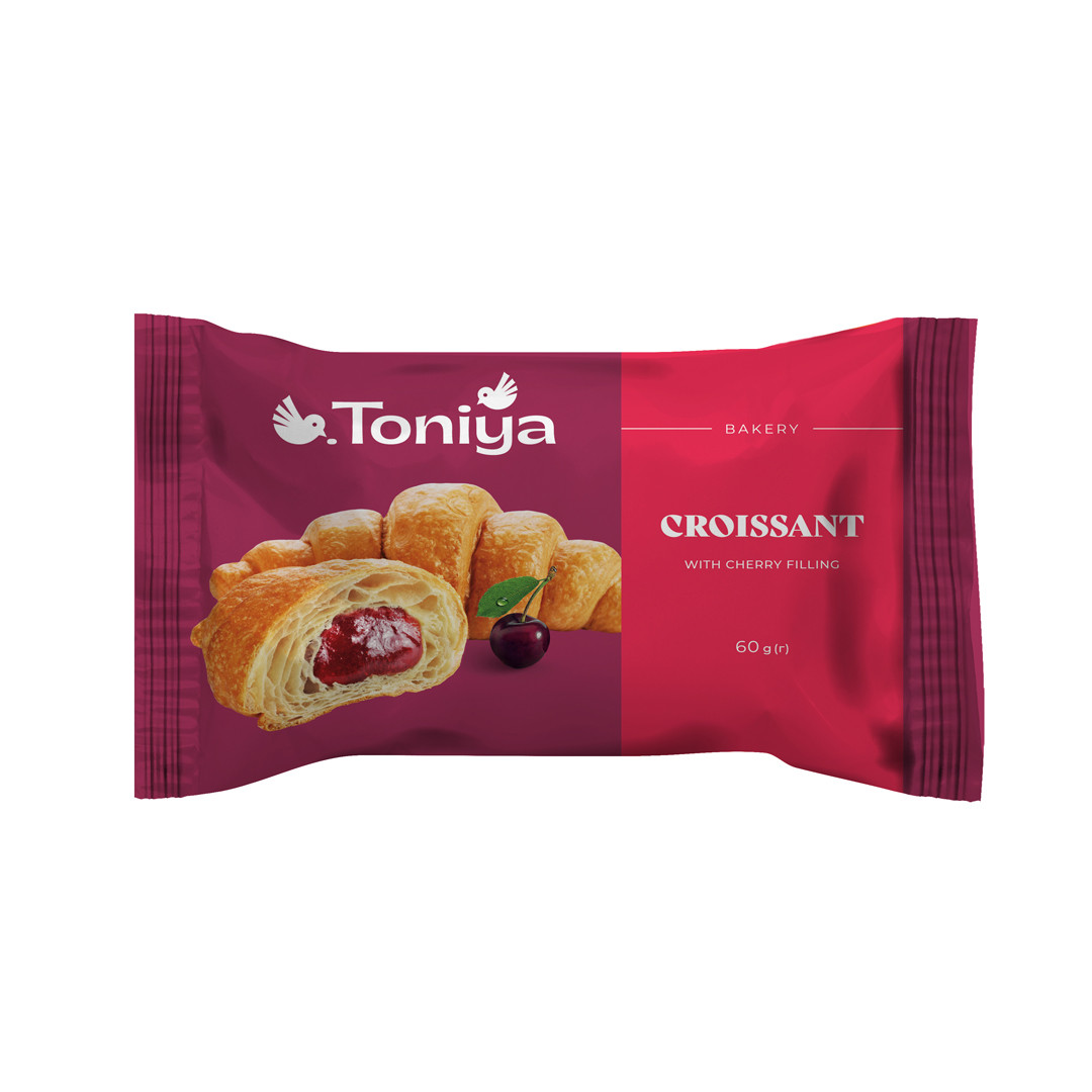 Купить Круассан свежий мягкий с вишневой начинкой (в индивидуальной ...