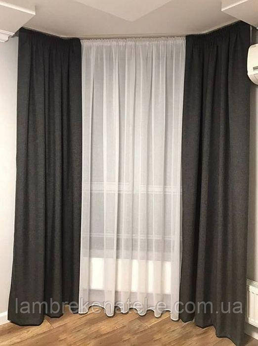Штори і тюль комплект в зал спальню кухню ціна 1370 грн — Prom Ua Id