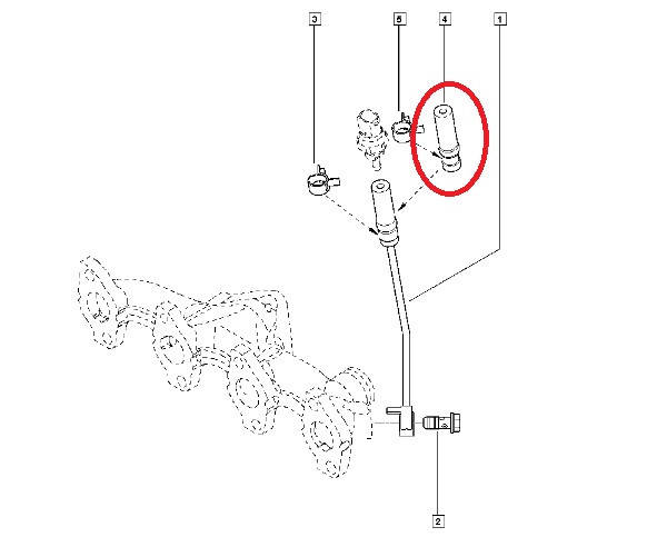 Трубка (красная) датчика давления выхлопных газов Renault Megane III ...