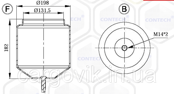 Купити Стакан пневмоподушки металевий VOLVO для подушки 66050 66050SM ...