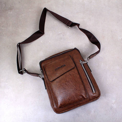 Купити Чоловіча сумка VORMOR, коричнева з гаманцем, П2068, ціна 1034 ...