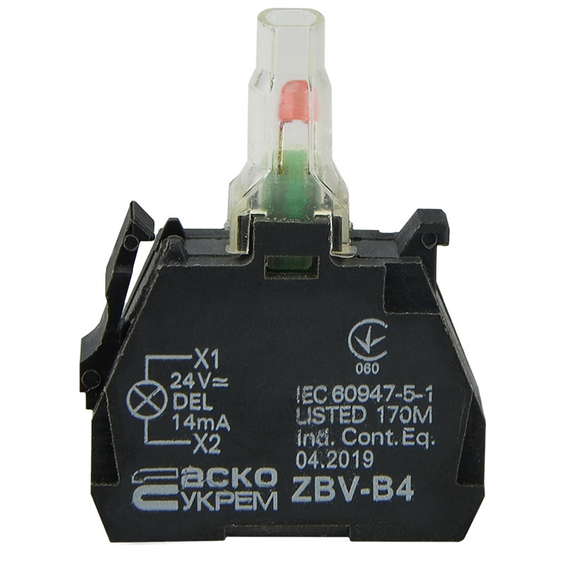 Блок подсветки АСКО-УКРЕМ ZBV-B3 для кнопок TB5 AC/DC24 красный ...