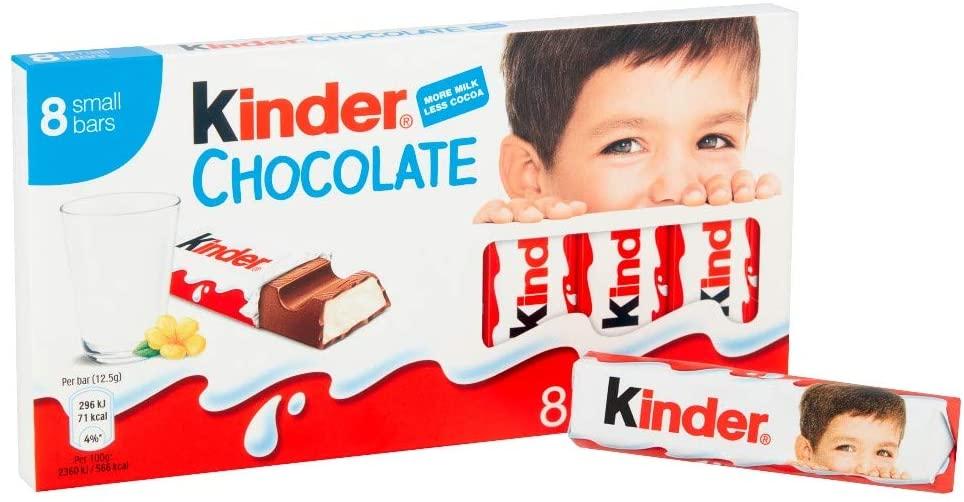 Купити Шоколадні батончики Kinder Chocolate T8 100 грам, ціна 43.99 ...