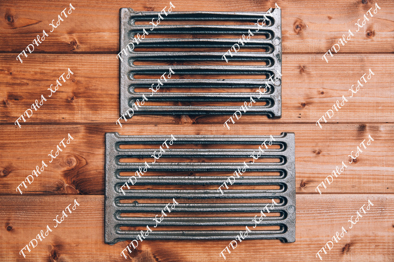 Решетка колосниковая чугунная 20х30см для печи, грубы, барбекю, мангала ...