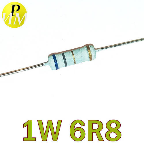 Купить R-1W-6R8 5% CF - резистор углеродистый 1 Вт 6.8 Ом, цена 1.25 ...