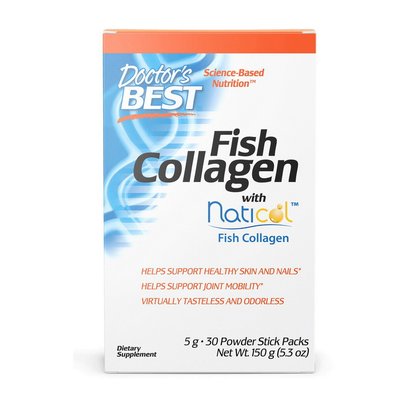 Doctor's BEST Fish Collagen With Naticol 30 powder stick packs, Риб ...