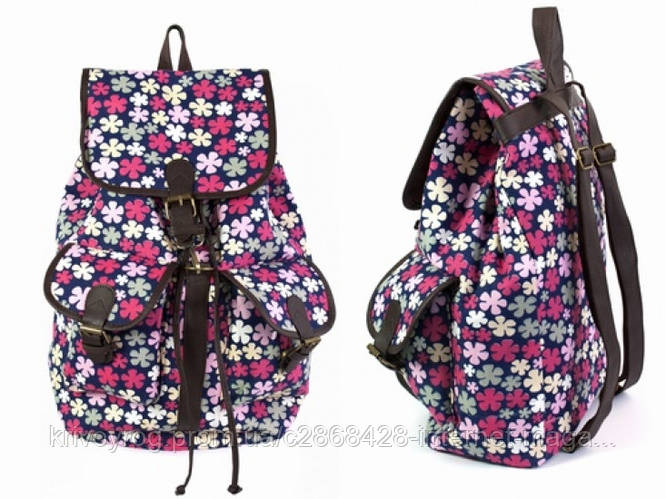Рюкзак Холщовый Pattern Цветочный, цена 342 грн — Prom.ua (ID#1531203160)