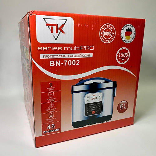Мультиварка TK BN-7002 на 48 програм 6 л 1500 вт срібляста, ціна 890 грн - Prom.ua (ID#1531316442)