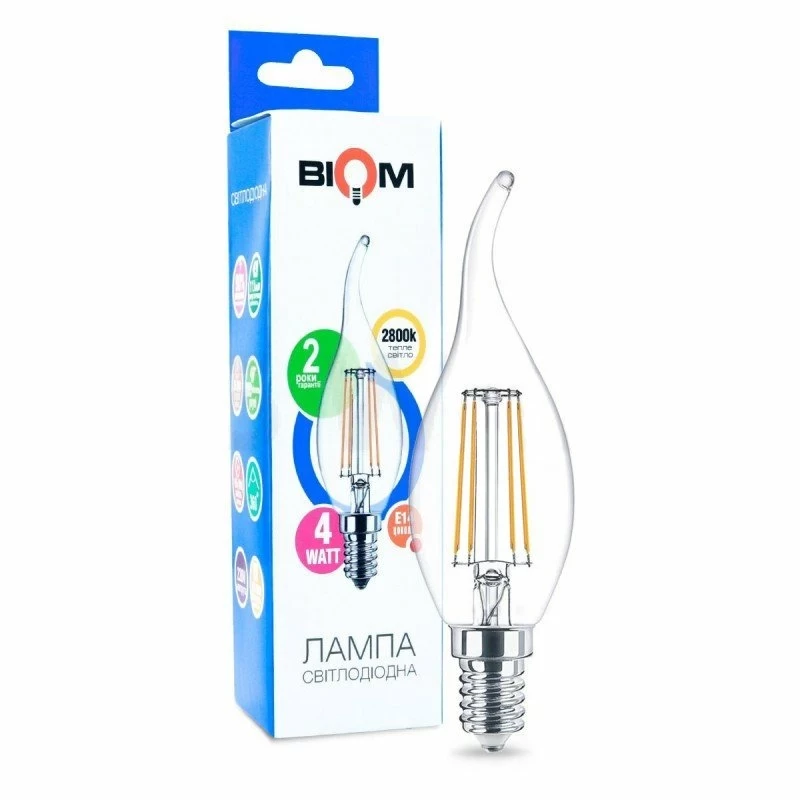 LED лампа Filament Biom FL-315 4W E14 2800K 12270 купить в интернет ...