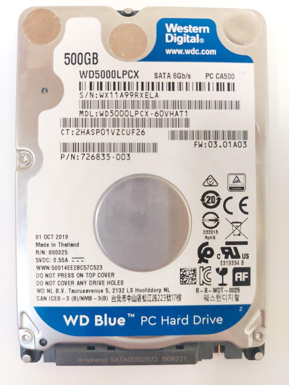 Б/У Жесткий Диск HDD Western Digital WD5000LPCX 2.5" 500Gb SATA III ...