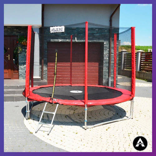 Купить Батут детский для дома с защитной сеткой и лестницей Atleto 252 ...