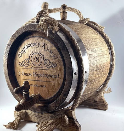 Купить Бочка дубовая для виски 10 литров, обручи-нержавеющая сталь ...