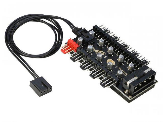 Купить Сплитер разветвитель MOLEX на 10 кулеров 4 pin / 3 pin PH35 Fan ...