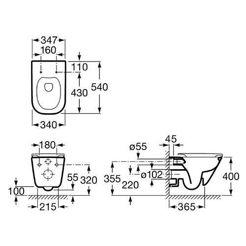 Комплект: GAP Rimless підвісний унітаз з сидінням Slim, slow-closing ...