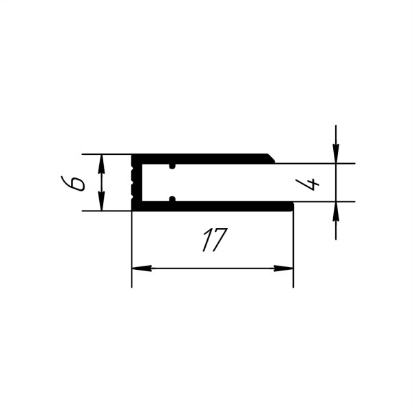 Купить Алюминиевый профиль торцевой АПТ-4 мм для поликарбоната Без ...