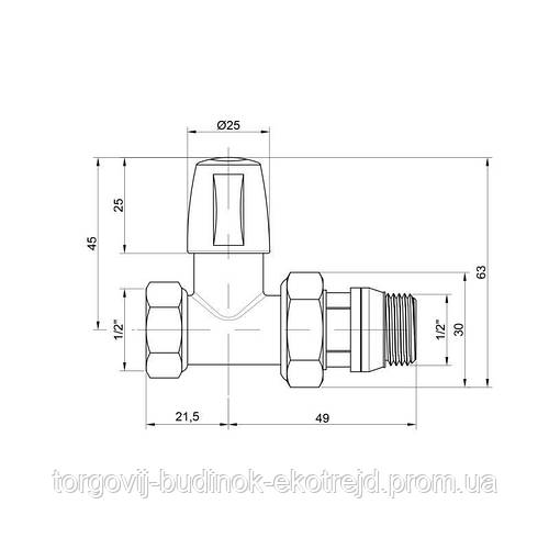 Купить Кран радіаторний Icma 1/2" з антипротіканням прямий без ручки №815+940, цена 229 ₴ — Prom ...
