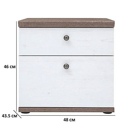 Тумба прикроватная Гербор Тина KOM2S сосна каньон дуб сонома трюфель для спальни в скандинавском ...