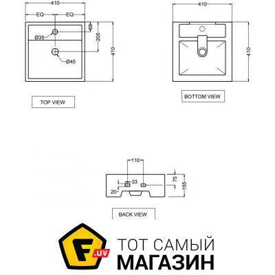 Купити Раковина Jaquar Раковина Continental 41 накладна CNS-WHT-905 ...