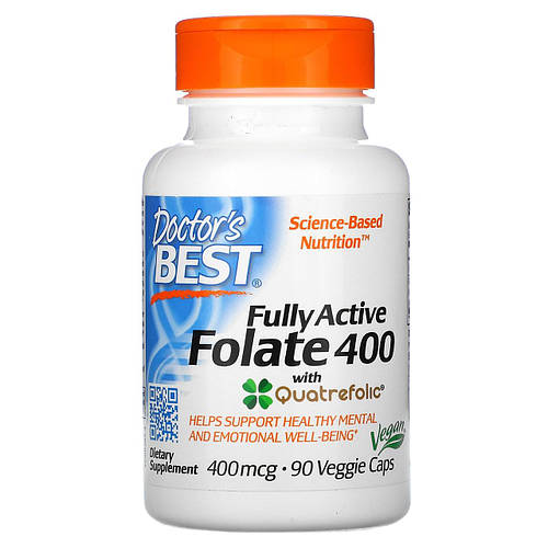 Doctor's Best Fully Active Folate (Methyl Folate) 400 mcg with ...