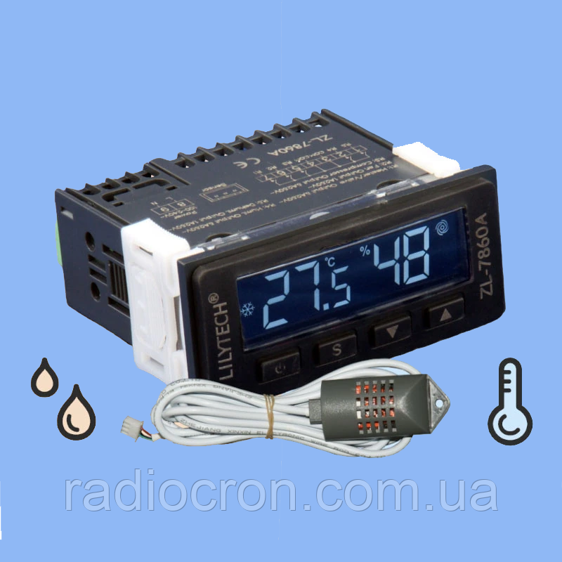 Контроллер инкубатора Lilytech ZL-7850A v2.0 датчик ZL-SHr05J ...