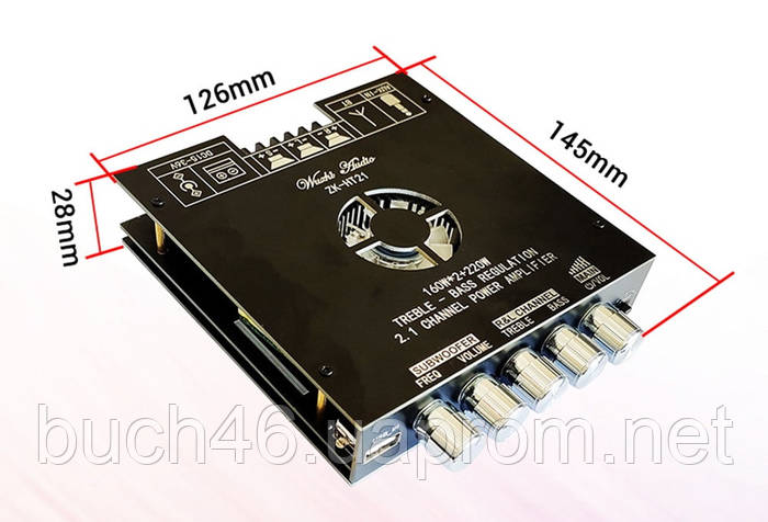 Купить Wuzhi ZK-HT21 Усилитель звука 2.1 TDA7498E Bluetooth v5.0 160Вт ...