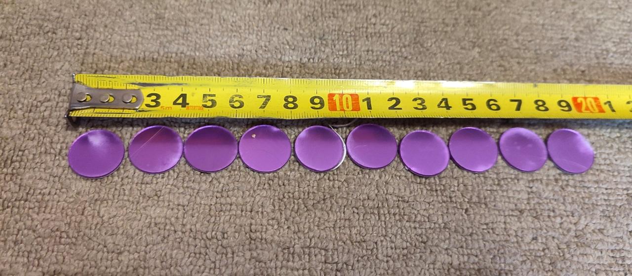 Купить Зеркальные фиолетовые наклейки круги набор 100шт (диаметр 2см ...