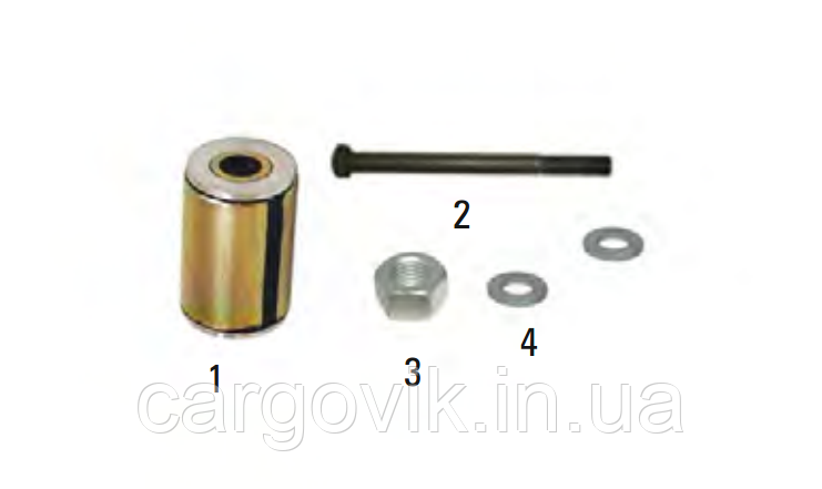 Ремкомплект рессоры RVI, VOLVO сайлент+болт+гайка+2шайбы 7420929989S ...