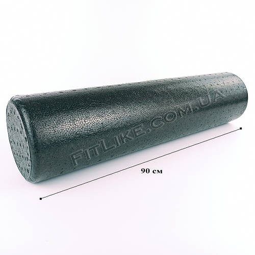 Валик массажный гладкий Black Roller 30/45/60/90 см Epp пена ролик для массажа плотный, твердый ...