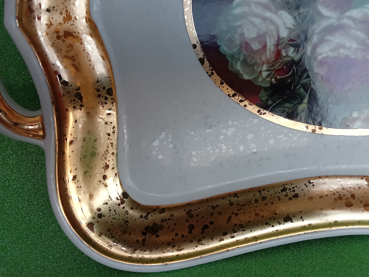 Купити Фарфорова таця з ручками Позолота Оригінальне виробництво Італії Бруно Костенаро