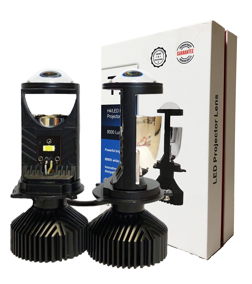 Світлодіодні Led Лампи H4 KELVIN Bi-Led Лінза H4 - 8000Lm - 5500K ближній/дальній - Рік гарантії ...