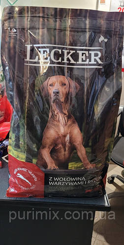 LEKKER ЛЕККЕР корм для собак з яловичиною, овочами та рисом, 10кг ...