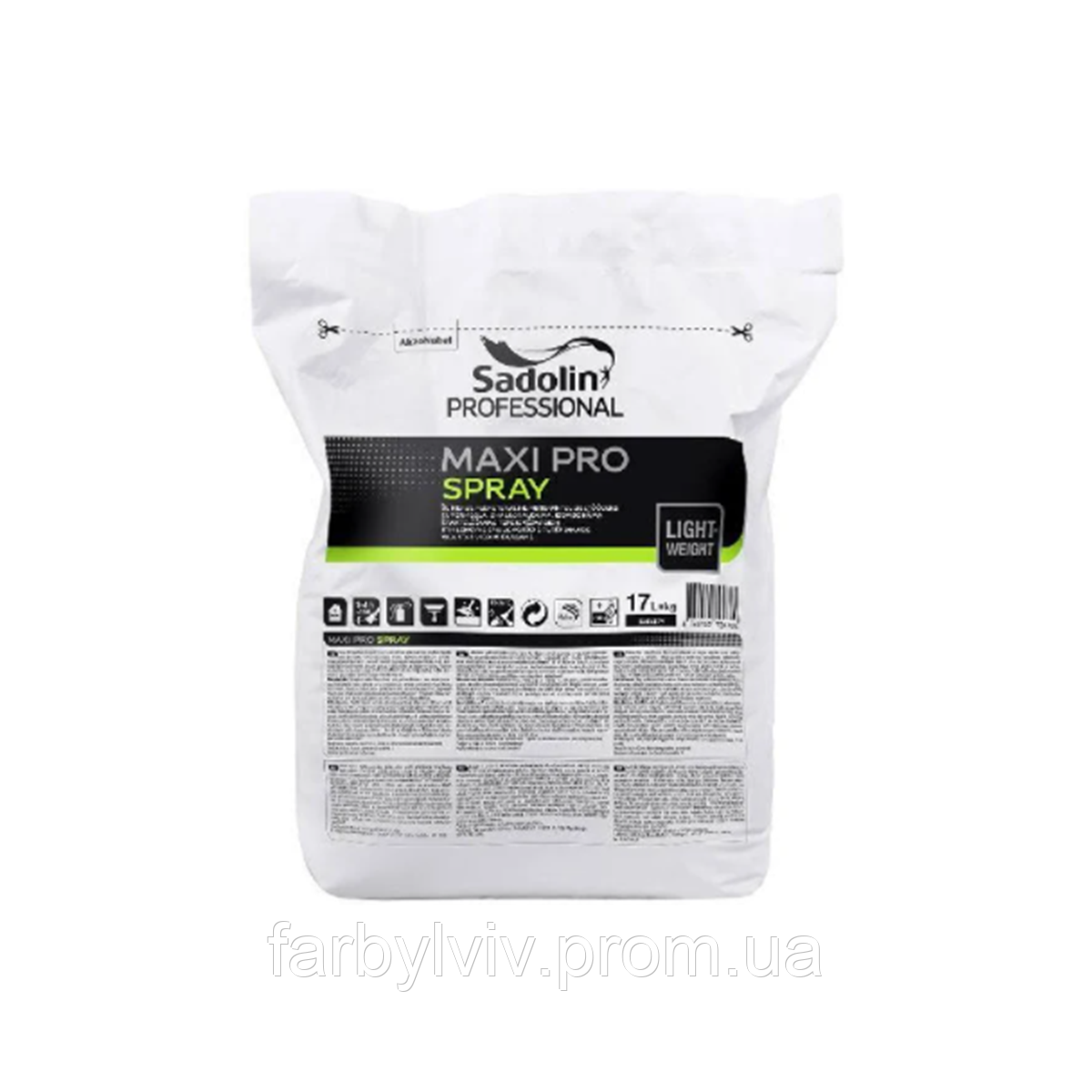 Дрібнозерниста легка шпаклівка для набризку Sadolin Maxi Pro Spray ...