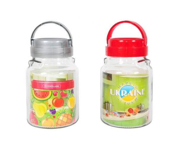 Банка скляна EverGlass з ручкою 900 мл. (ID#1544507788), ціна: 55 ₴, купити на Prom.ua