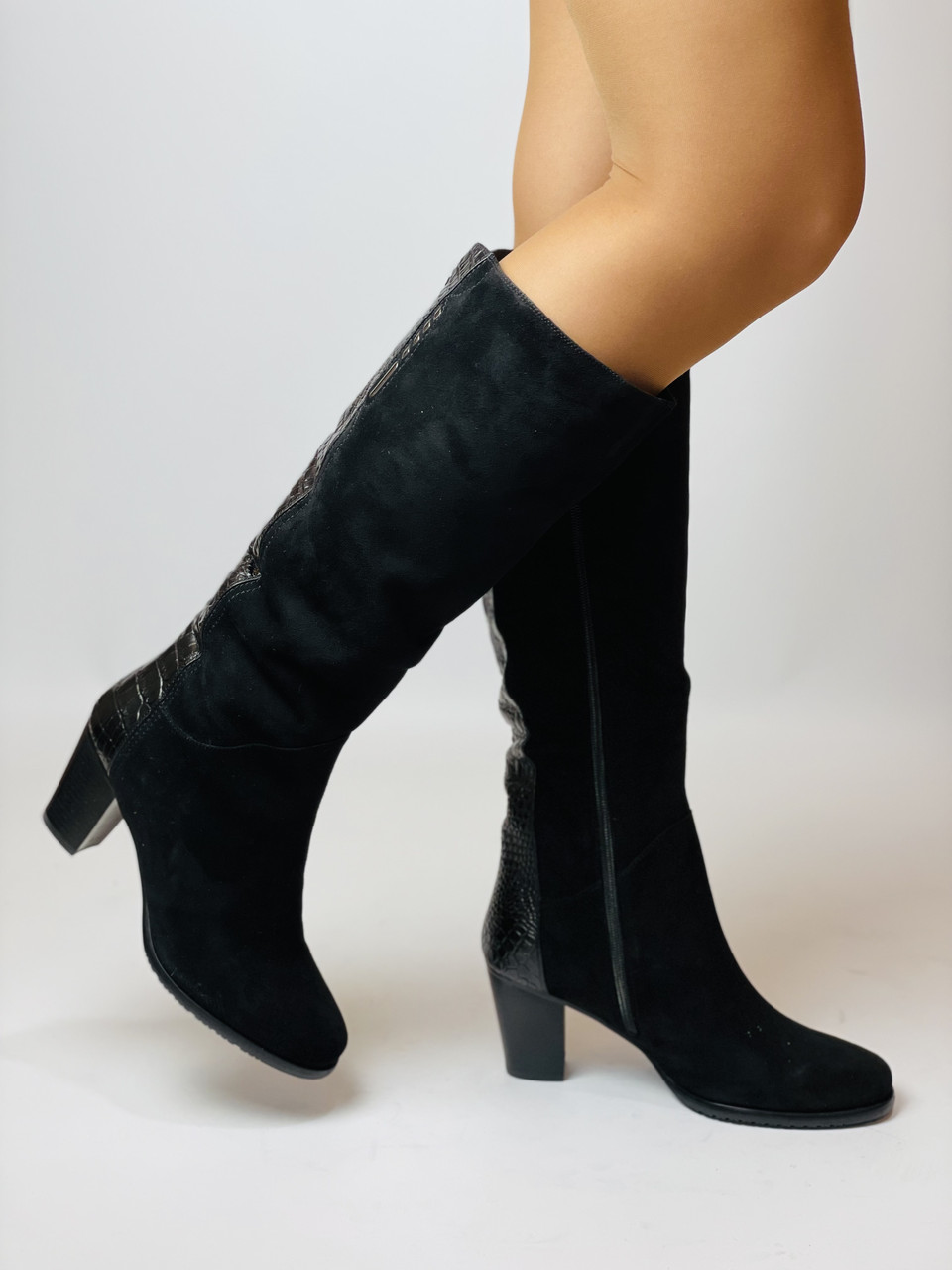 Geronea. Зимові Чоботи на Натуральному Хутрі. Натуральний Замш. Розмір ...