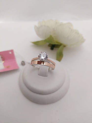 Купить Серебряное кольцо 925 пробы с золотыми вставками 375 пробы ...