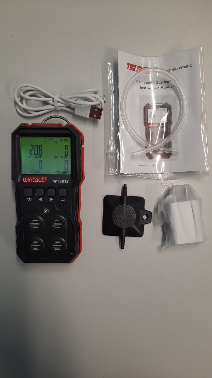 Газоаналізатор багатокомпонентний (горючі гази, чадний газ, О2, H2S) WINTACT WT8812 (ID ...