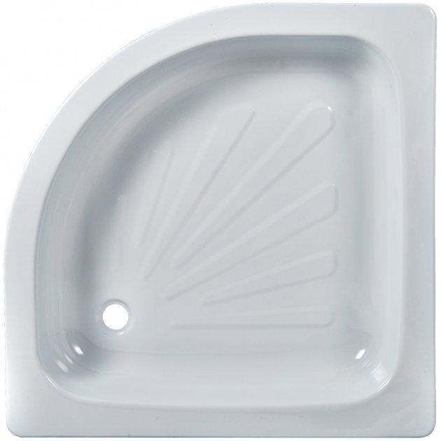 Душевой стальной поддон AquaStream 80x80 см полукруглый эмалированный ...