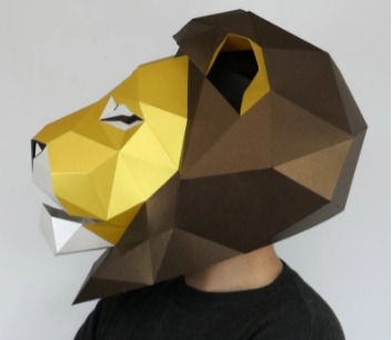 Купити Papercraft Маска "Лев" 3D, ціна 230 ₴ - Prom.ua (ID# 1546352624)