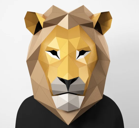 Купити Papercraft Маска "Лев" 3D, ціна 230 ₴ - Prom.ua (ID# 1546352624)